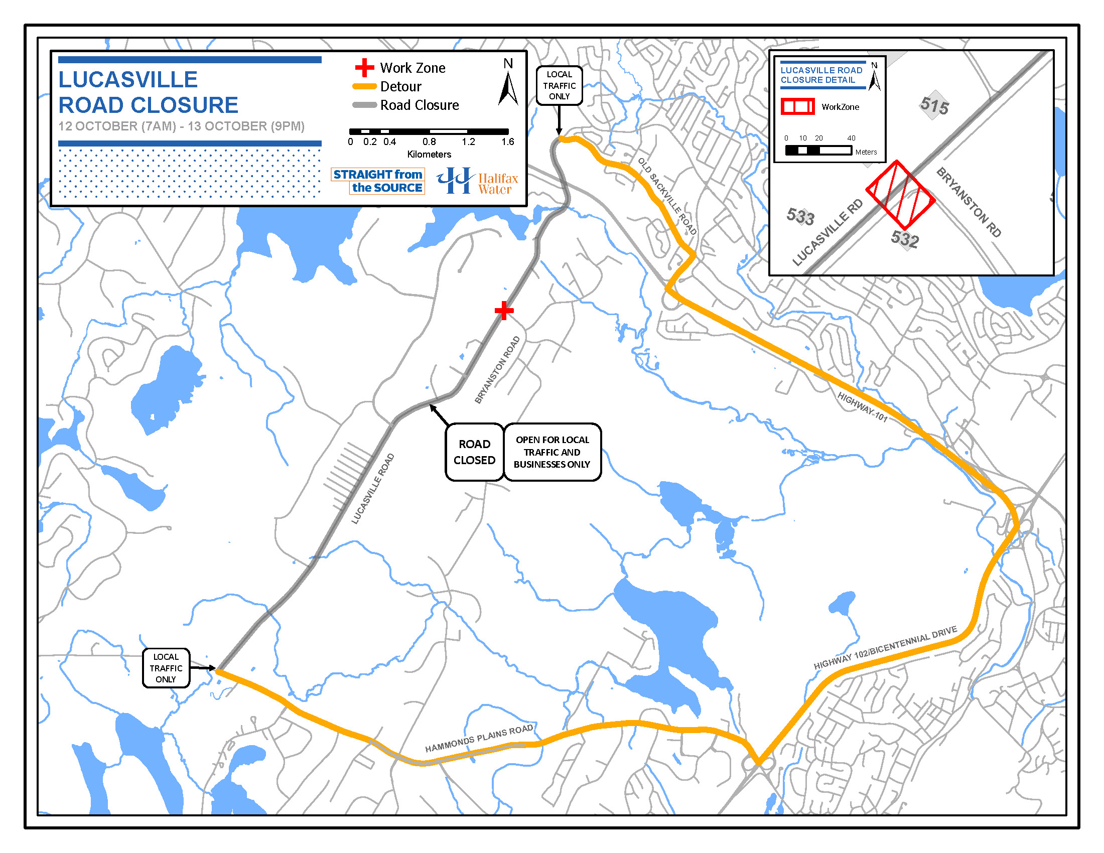 Lucasville Road Closure - Water Main Installation | Halifax Water
